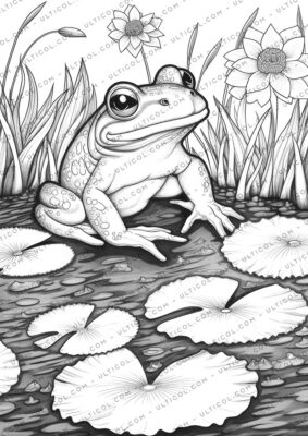 Cute frogs Coloring Pages – Adults Kids Coloring Pages, Instant ...